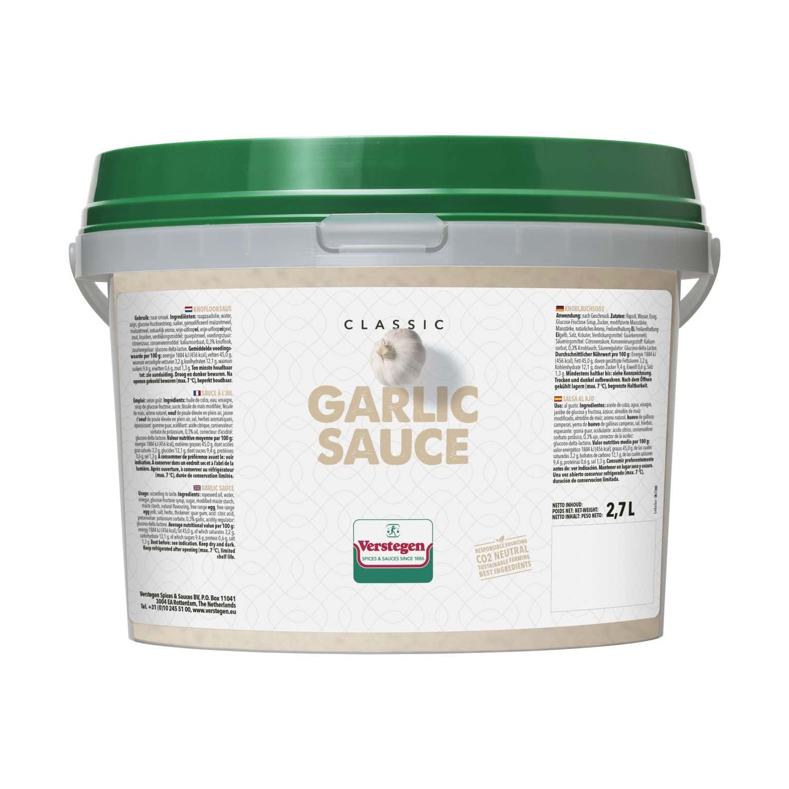 Verstegen Garlic Sauce | Verstegen Spices & Sauces UK Ltd